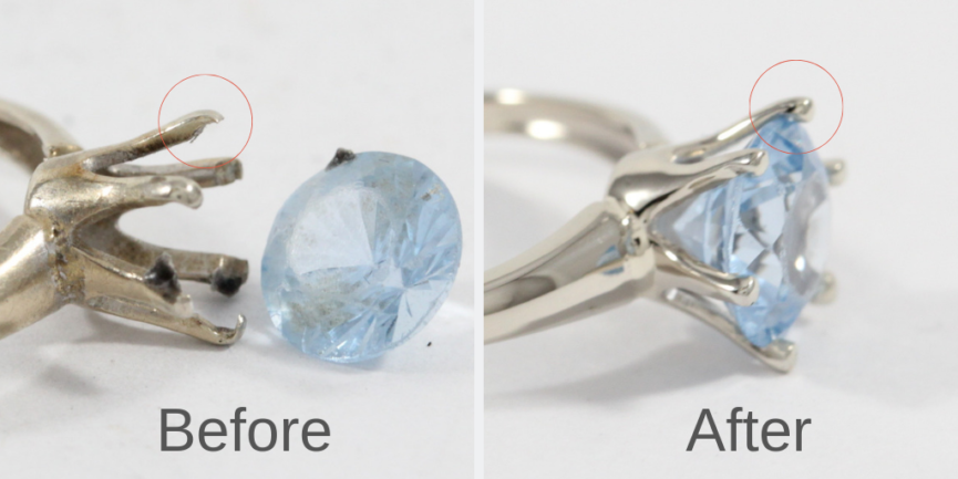 Repairing Ring Prongs: Prong Retipping vs. Prong Rebuilding