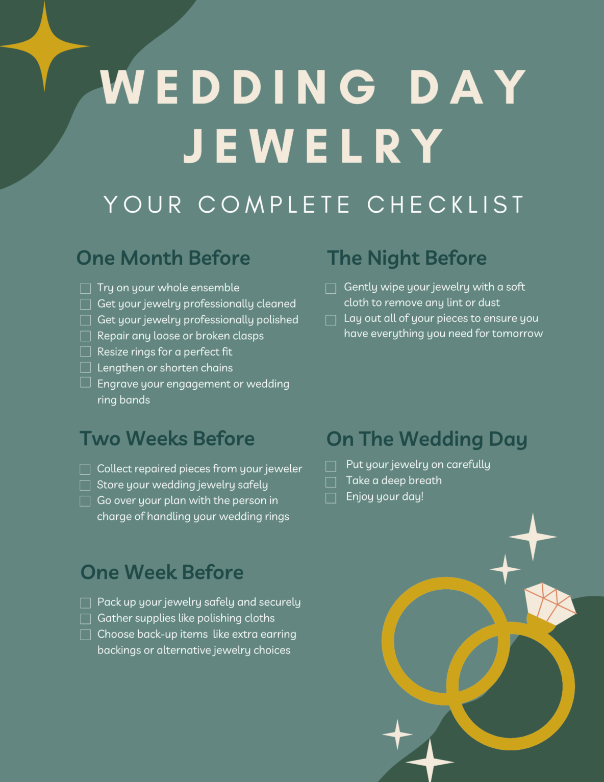 Your Wedding Day Jewelry Checklist: How to Prepare for the Big Day
